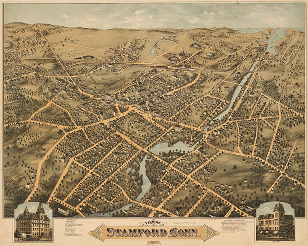 Map of Stamford, Connecticut (conn.) 1875. Restoration Hardware Home ...