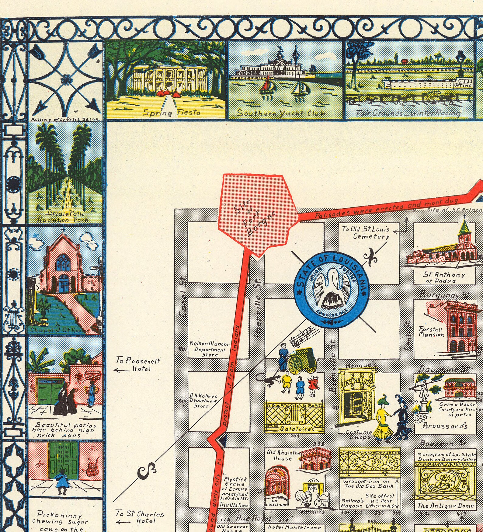 Map of French Quarter (vieux Carré / Barrio Francés) in New Orleans ...