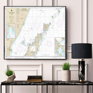 Nautical Chart of Upper Green Bay. Lake Michigan, Wisconsin. Great ...