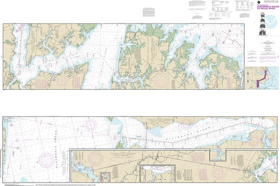 Nautical Charts of Albermarle Sound to Neuse River North - Etsy