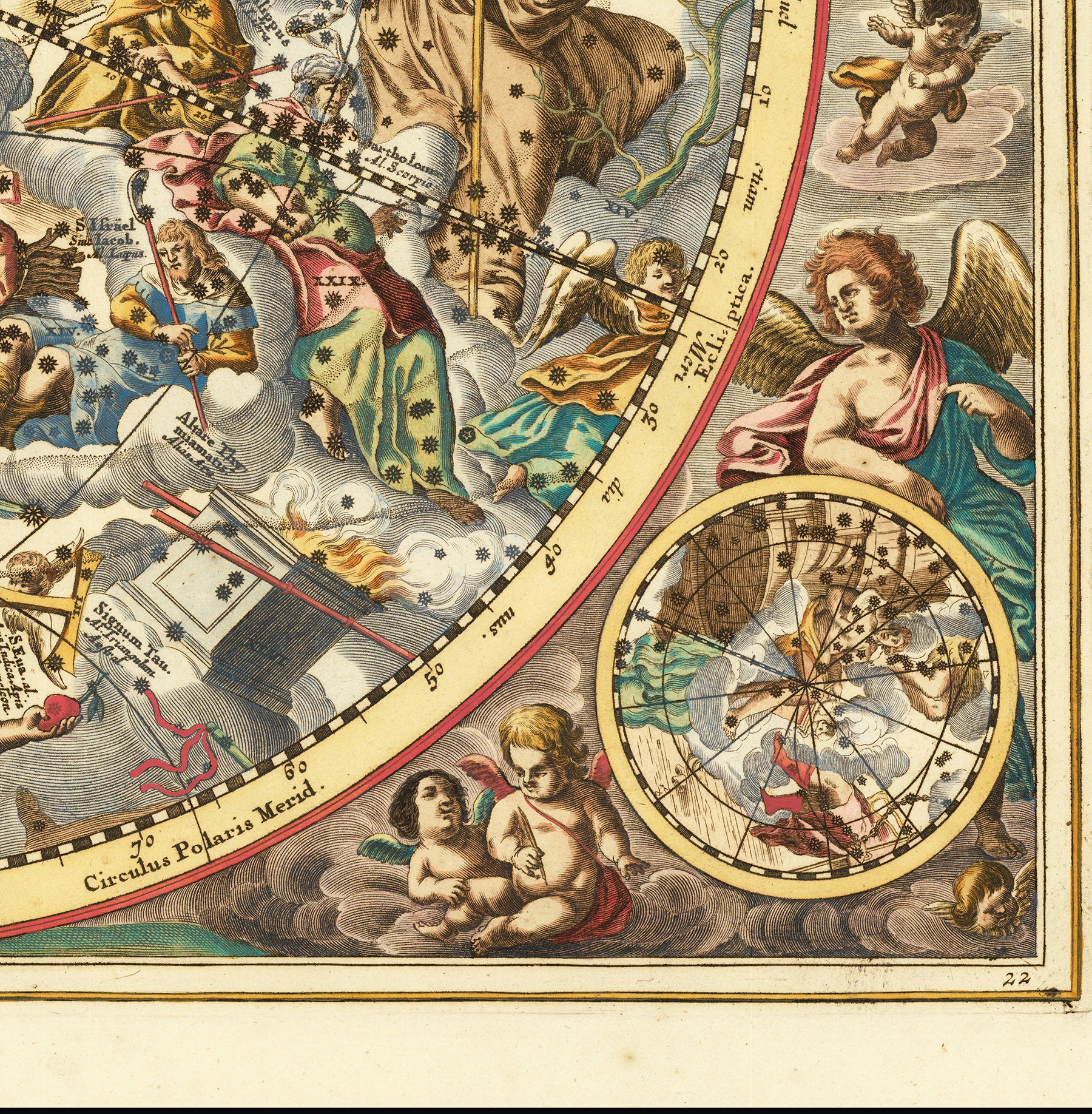 1660 Celestial Map of Constellations According to Christian Symbolism ...