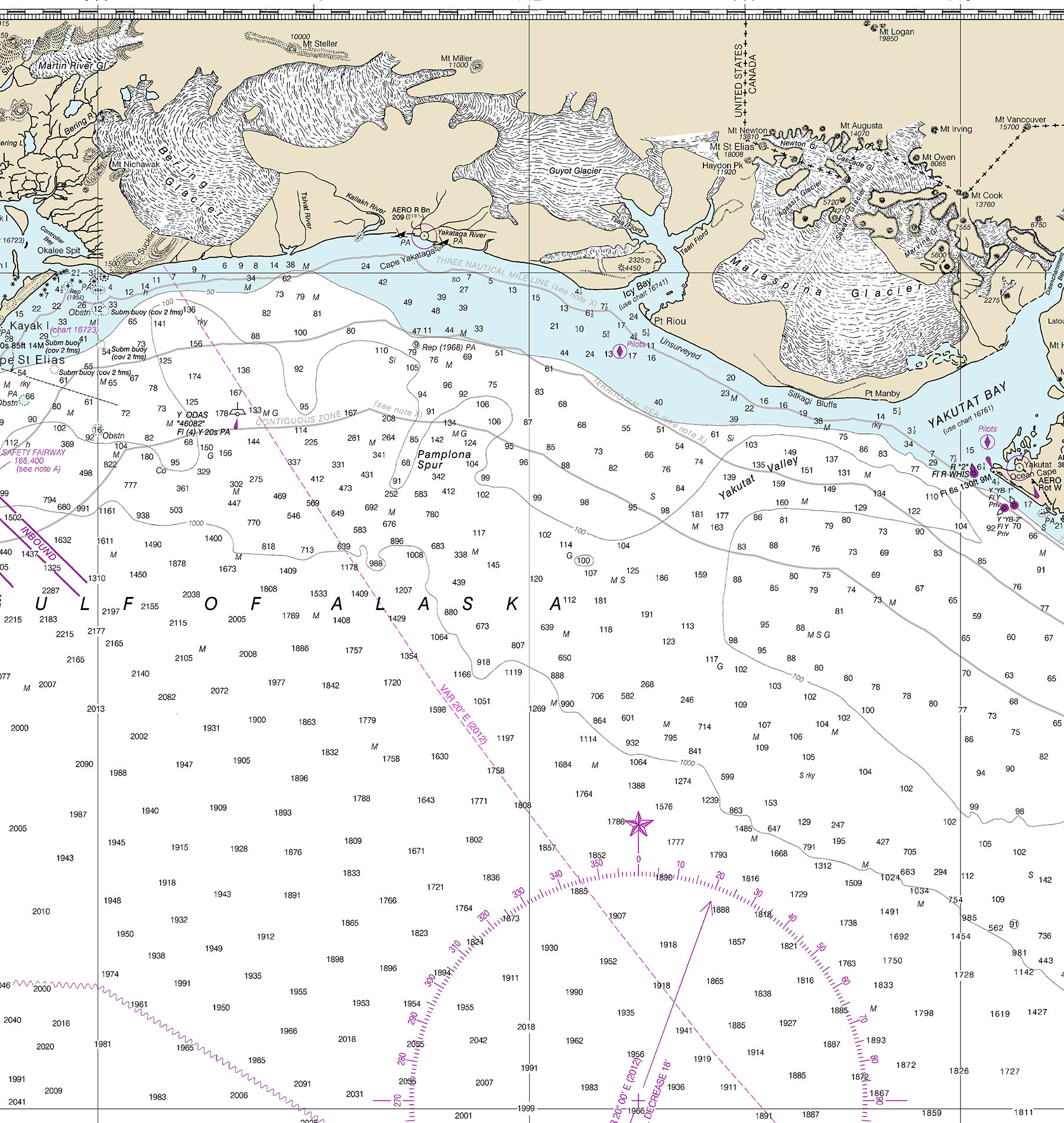 NOAA Nautical Charts of Dixon Entrance to Cape St. Elias. 16016 Alaska ...