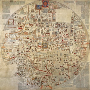 Ebstorf Map Mappa Mundi Medieval European Map of the World by Gervase ...