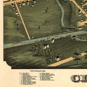 Map of Circleville, Pickaway County, Ohio OH, 1876. Restoration ...