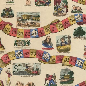 Snake Game Rules. Game Board. Vintage Reproduction - Etsy