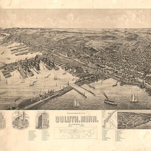 Map of the Duluth, Minnesota, 1893. Vintage Restoration Hardware Home ...