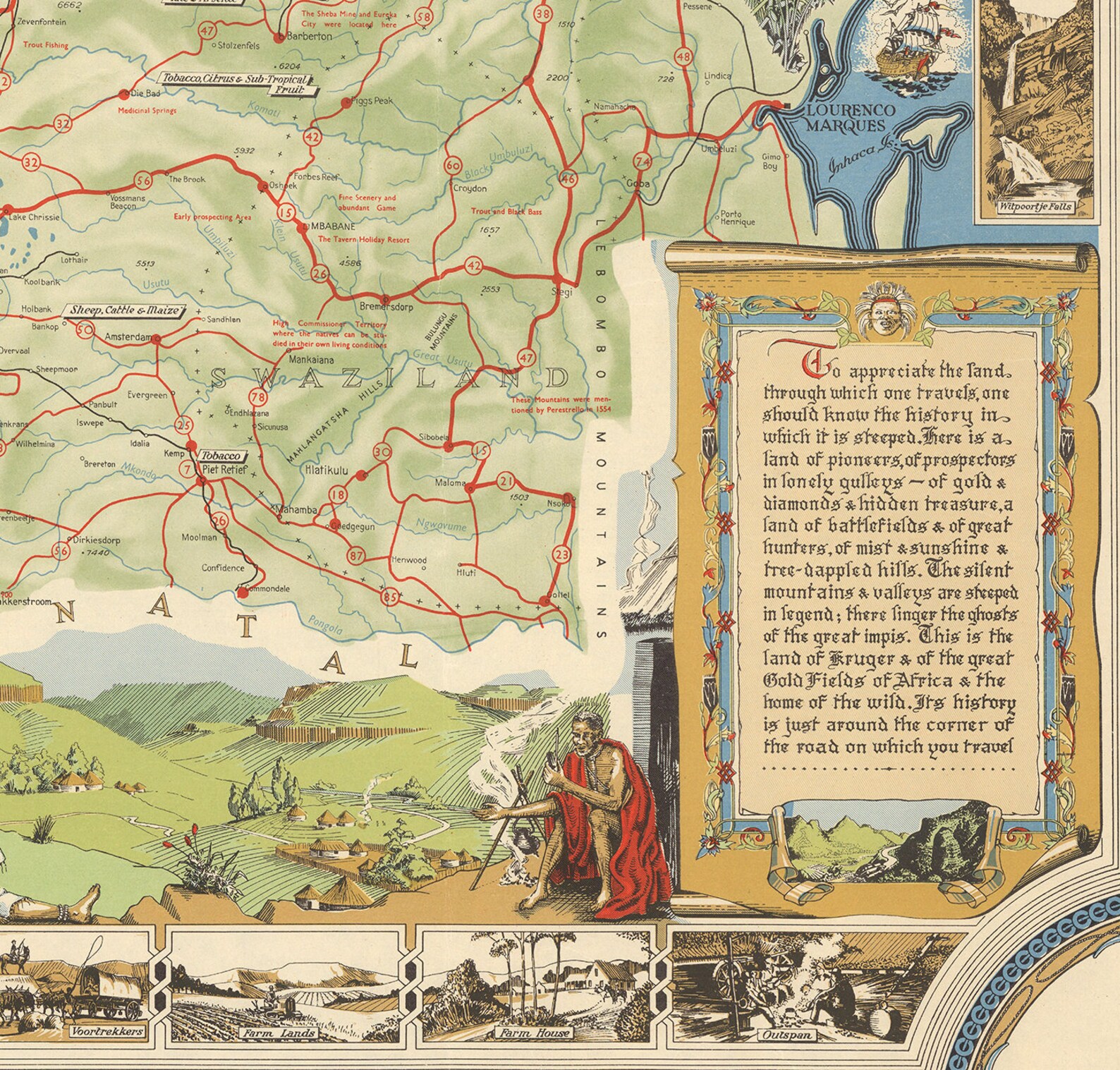 Map of the Transvaal : a Guide to Its Pleasure Resorts & - Etsy