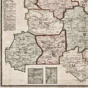 Map of the Rutherford County, Tennessee 1878. Vintage Wall Art Decor ...