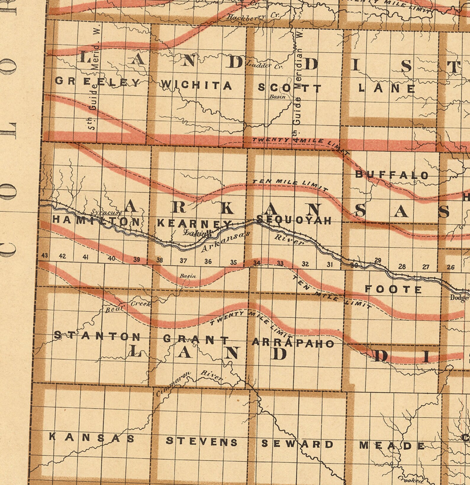Map of Kansas State. 1876 Vintage Home Deco Style Old Wall - Etsy