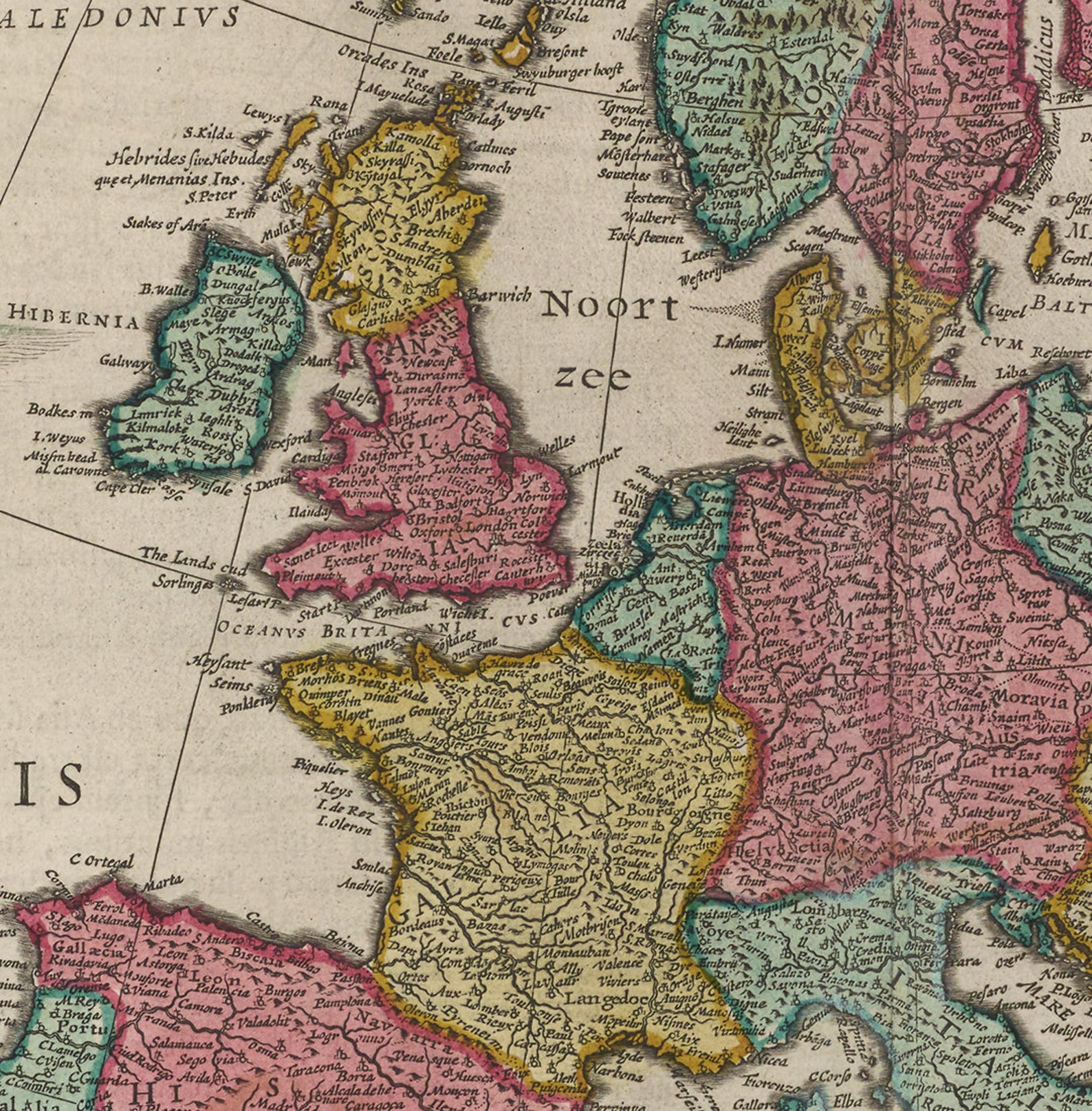 Map of Europe 1665. Restoration Hardware Home Deco Style Old - Etsy