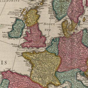 Map of Europe, 1665. Restoration Hardware Home Deco Style Old Wall ...