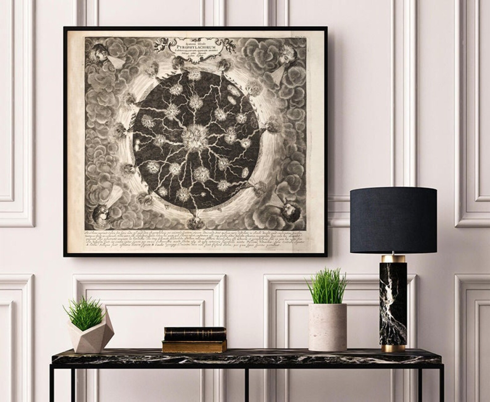 Old Map Depicting Subterranean Volcanoes Hollow Inner Earth | Etsy