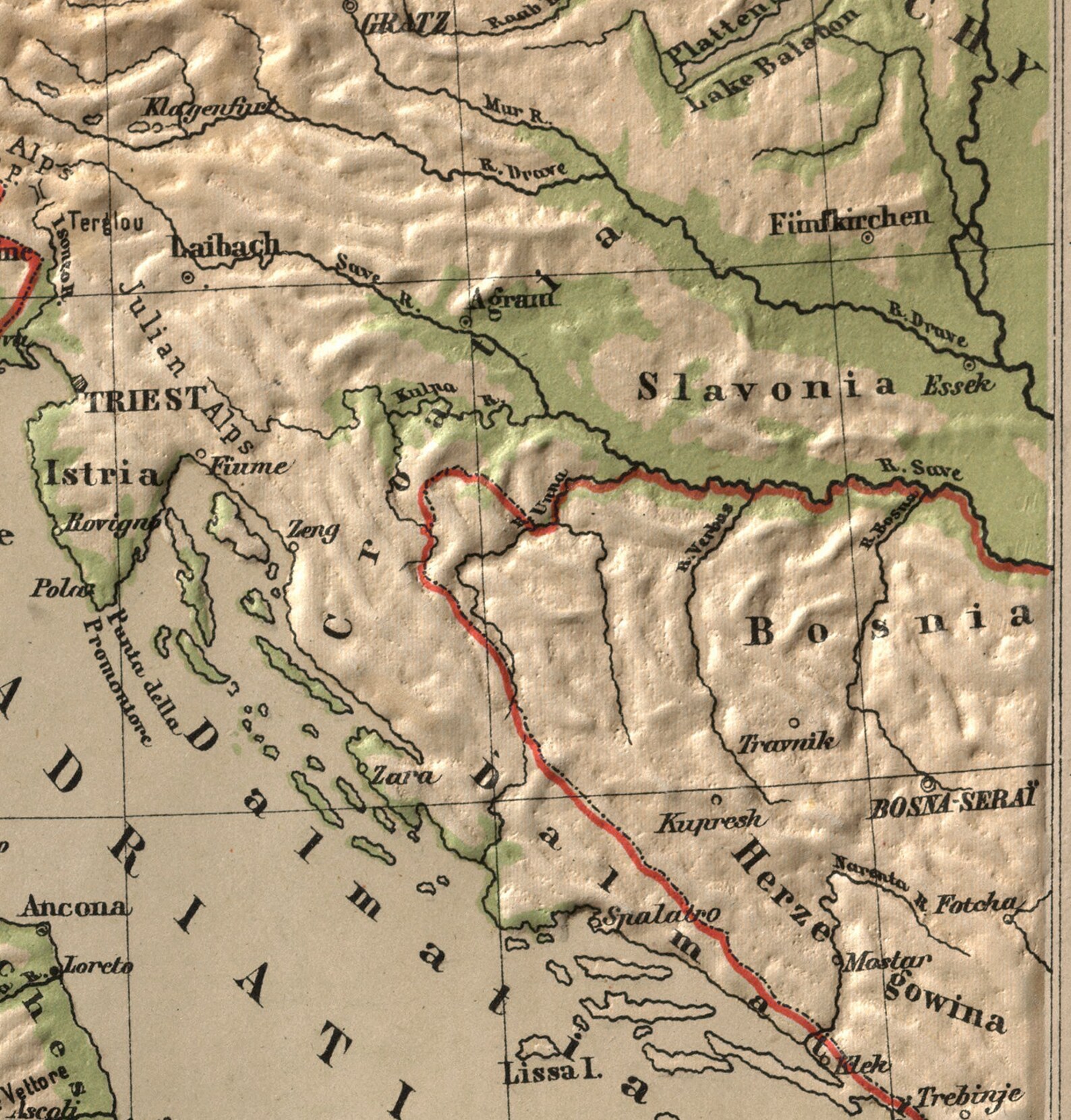 Map of Italy, 1880. Vintage Home Deco Style Old Wall Reproduction Map ...