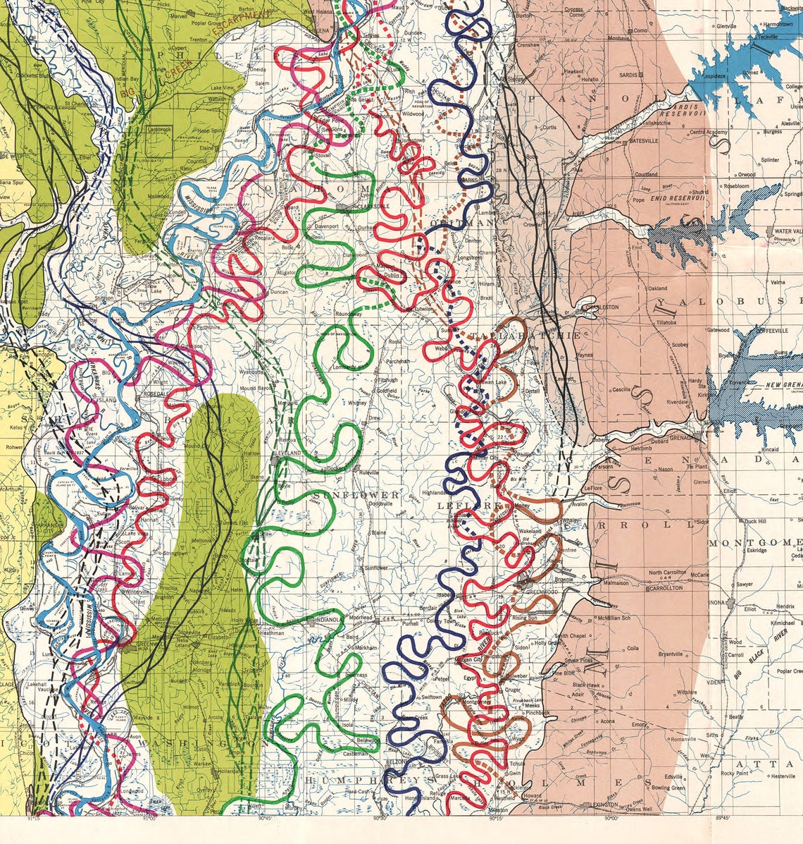 Plate 2, Sheet 1 of Fisk's Alluvial Valley of the Lower Mississippi ...