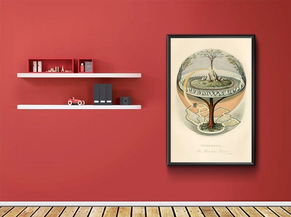 Yggdrasill the Mundane Tree Ancient Flat Earth Model in | Etsy