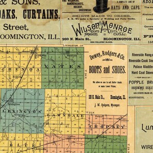 Mclean County, Illinois, 1886. Home Deco Style Old Wall Vintage ...