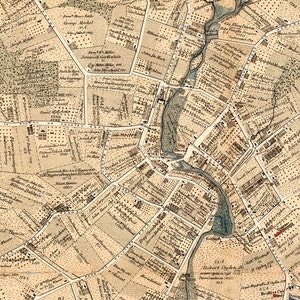 Map of Elizabeth Town, New Jersey NJ. at the Time of the Revolutionary ...