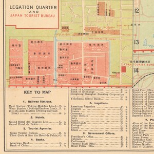 The Historic Map of Peiping (beijing), China, 1925. Vintage Home Deco ...