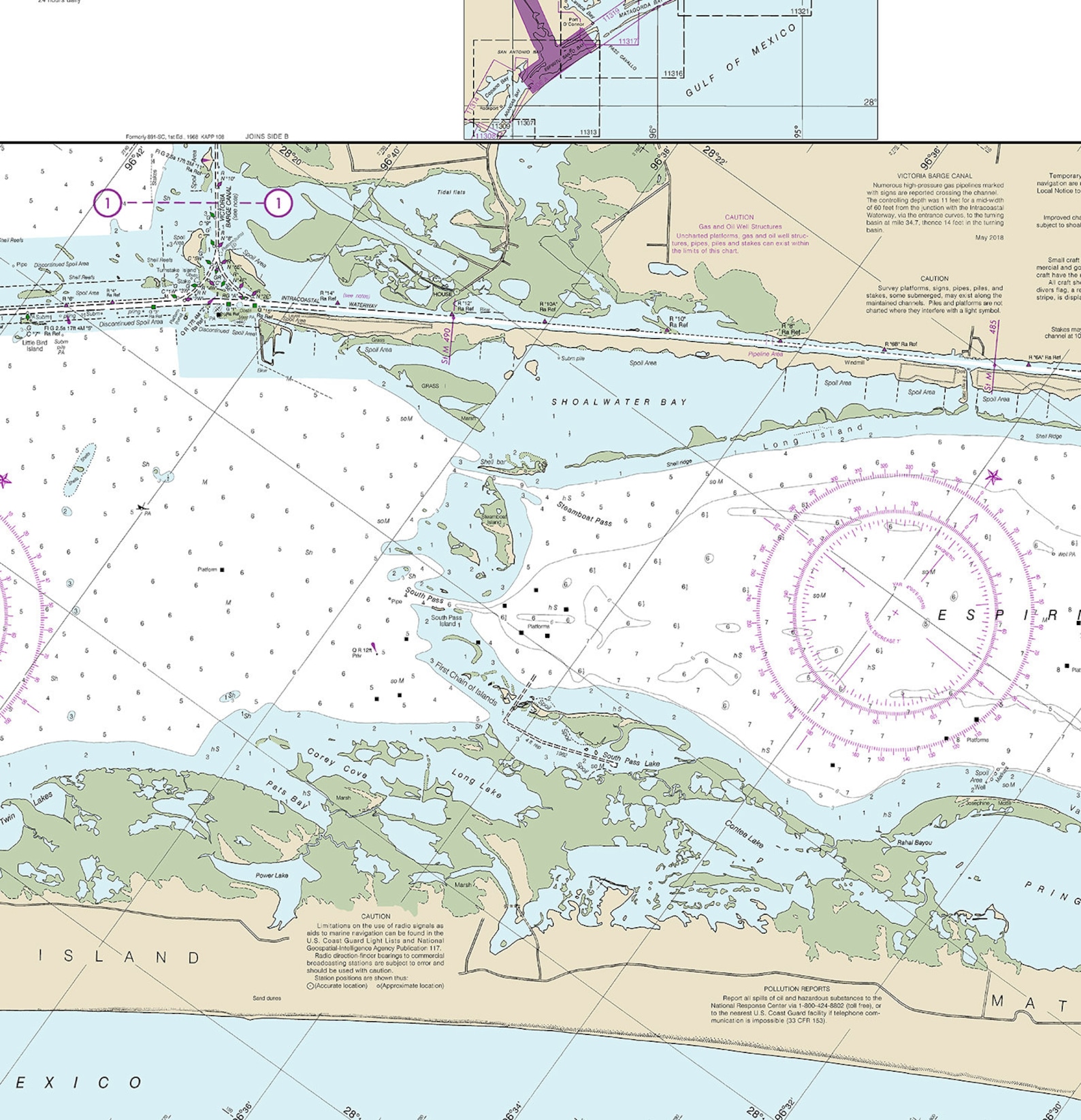 NOAA Nautical Charts of Espiritu Santo Bay to Carols Bay - Etsy
