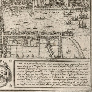 Map of London, 1579. Vintage Restoration Hardware Home Deco Wall ...