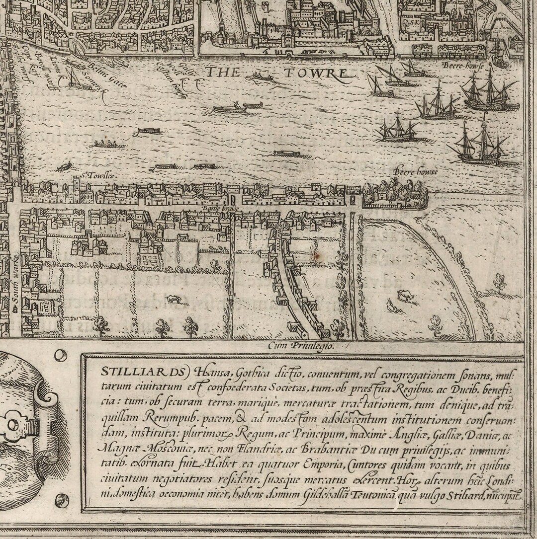 Map of London 1579. Vintage restoration hardware home Deco | Etsy