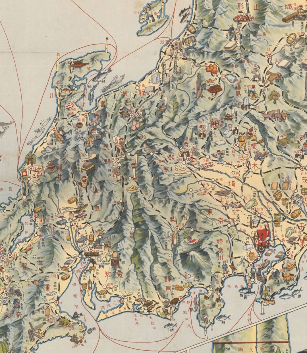 Map of Japan With Agriculture Fact From 1930s. Restoration | Etsy