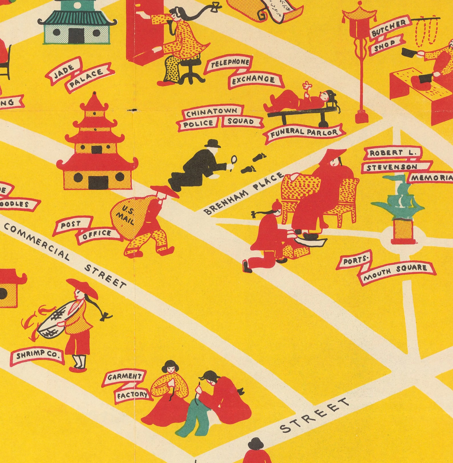 Pictorial Map of San Francisco Chinatown California CA. - Etsy