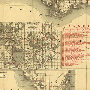 Guide of Florida Showing All Railroads, Towns, Villages, Post Offices ...