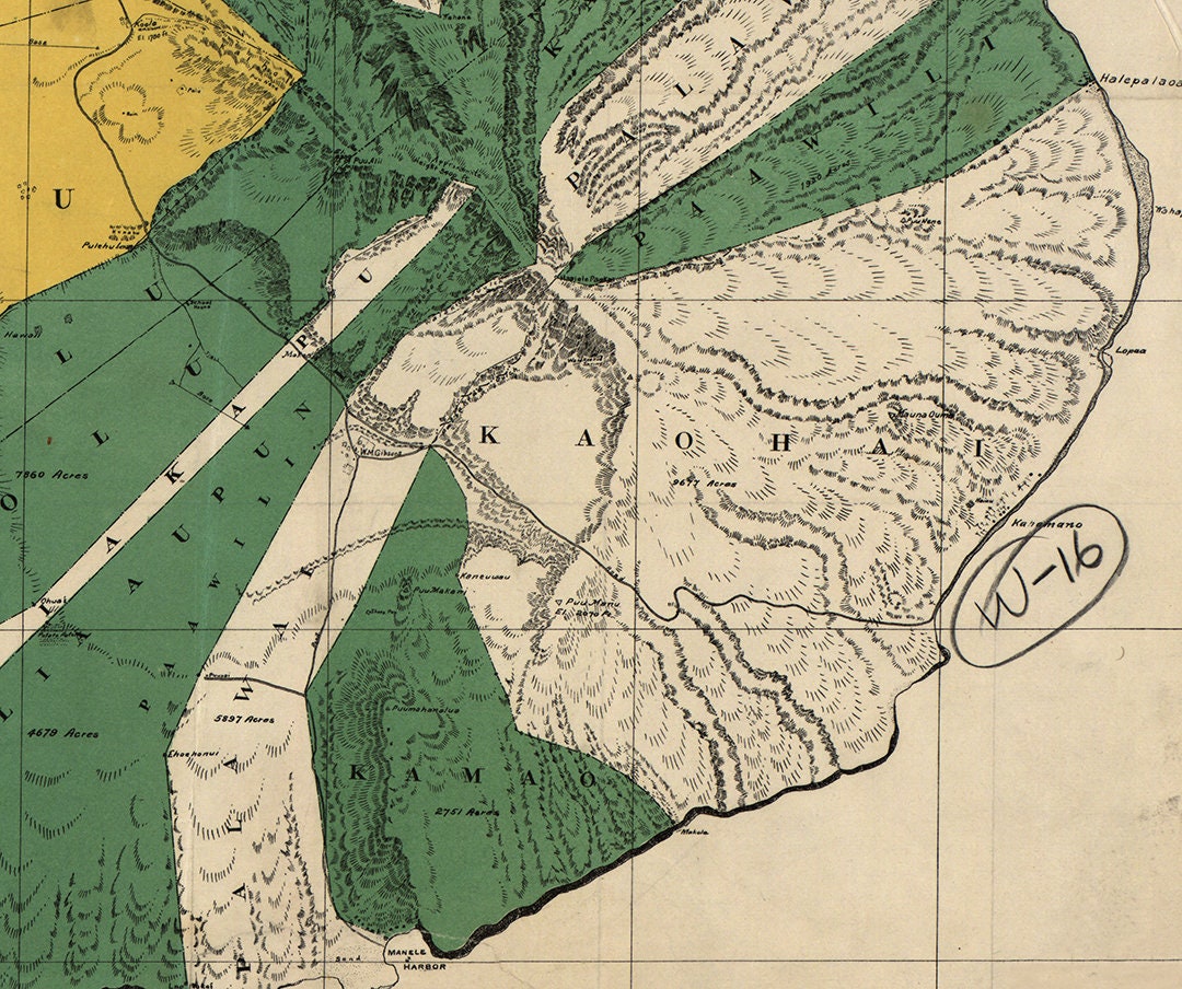 Map of Lanai, Hawaiian Islands, 1906. Restoration Hardware Home Deco ...