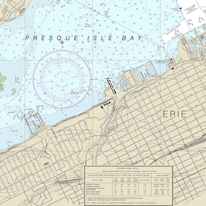 Nautical Charts of Erie Harbor 14835 Great Lakes. Lake Erie. PA ...