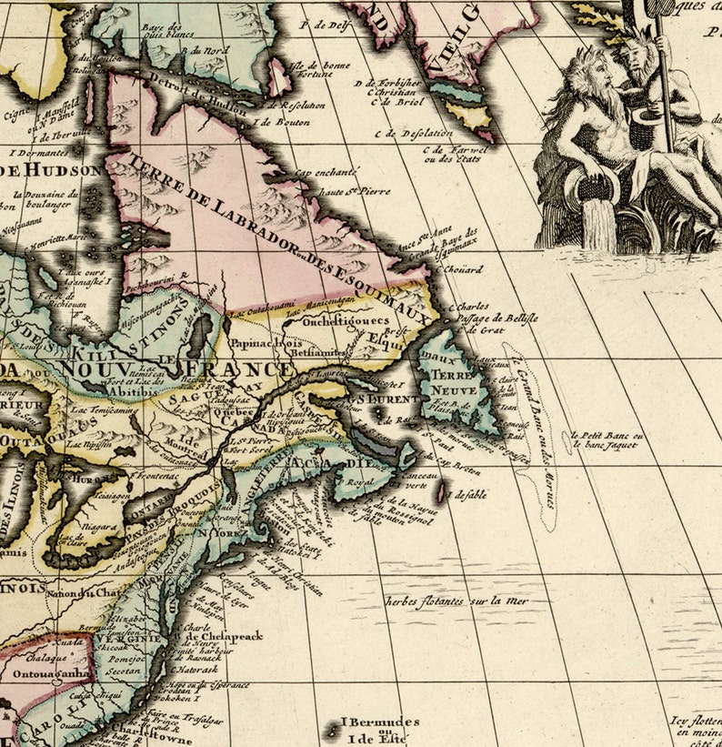 Map of the North America in 1760. Chez R. & J. Ottens. Shows - Etsy