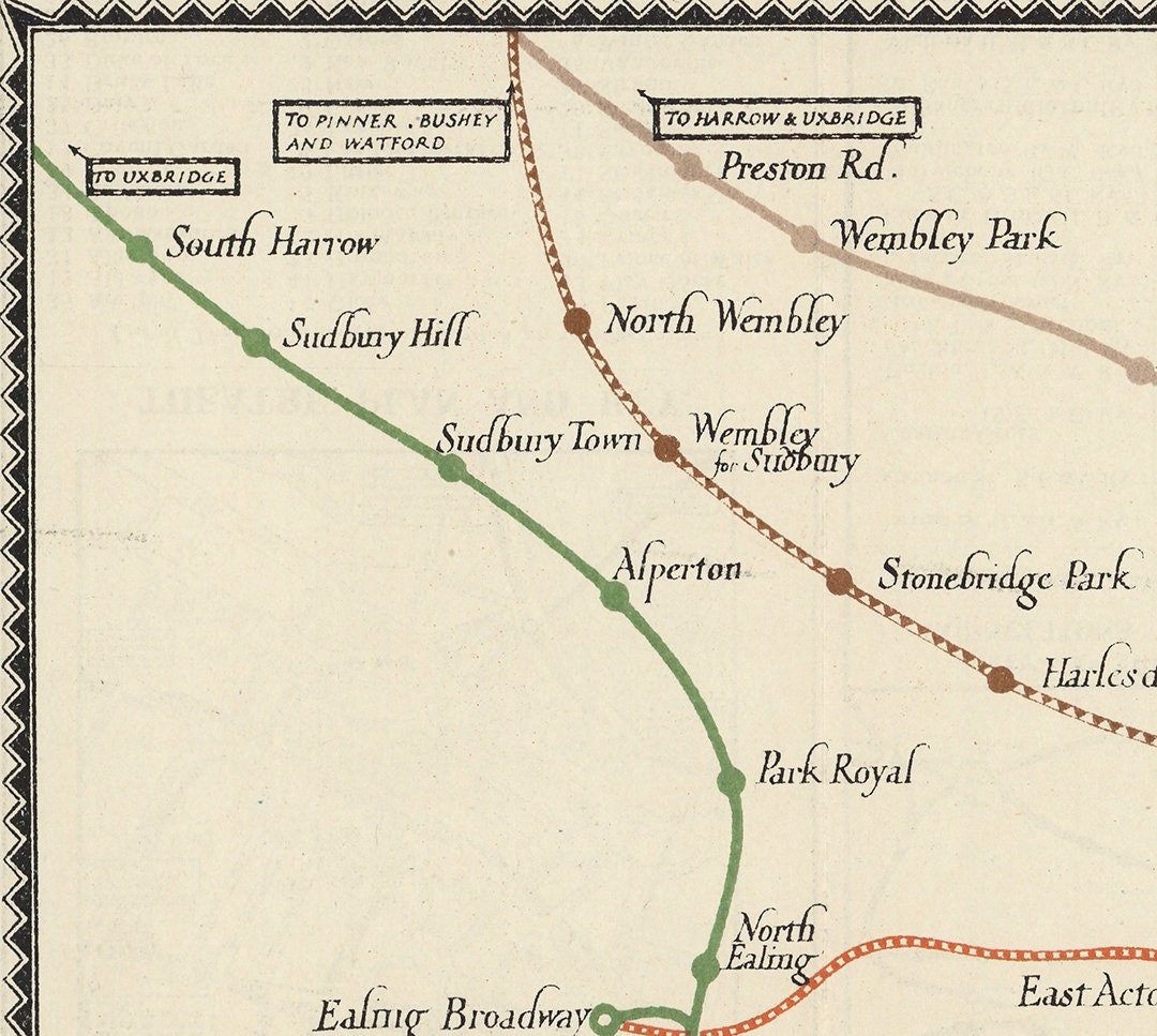 Map of London Underground. 1922. Vintage home Deco Style old | Etsy