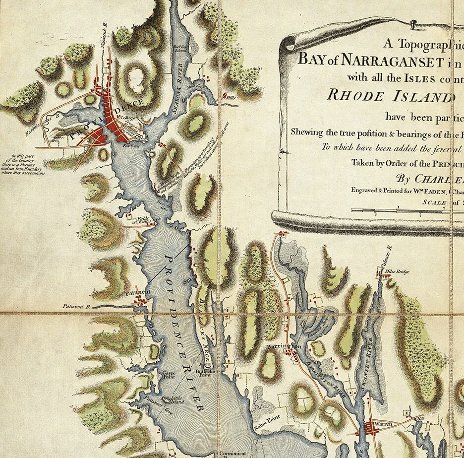 Topographical Chart of the Bay of Narraganset. Rhode Island - Etsy