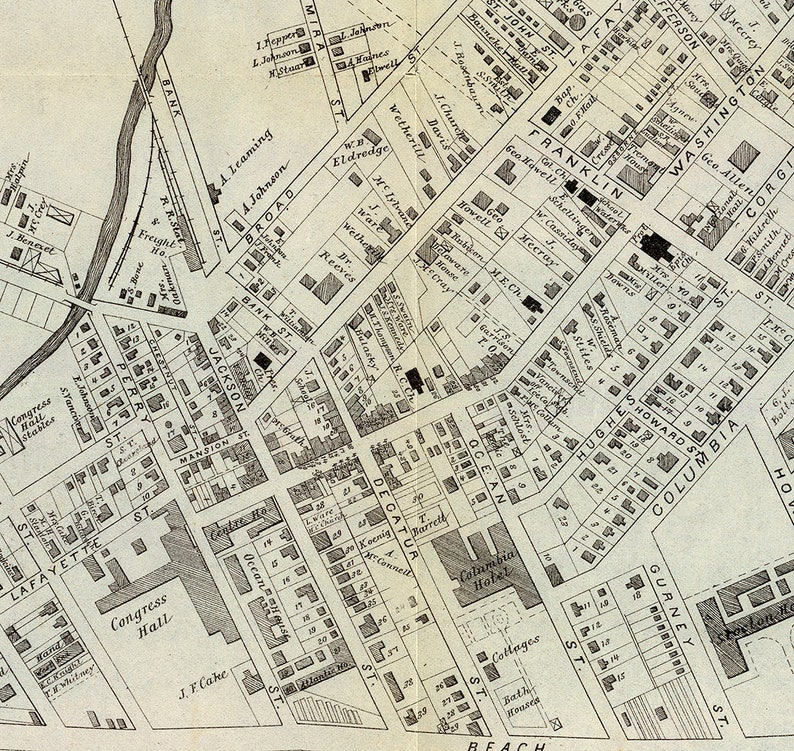 Map of Cape May City and Sea Grove New Jersey 18782. Vintage | Etsy