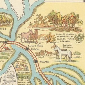 Pictorial Map of Salta. Argentina. Vintage Home Deco Style Old Wall ...