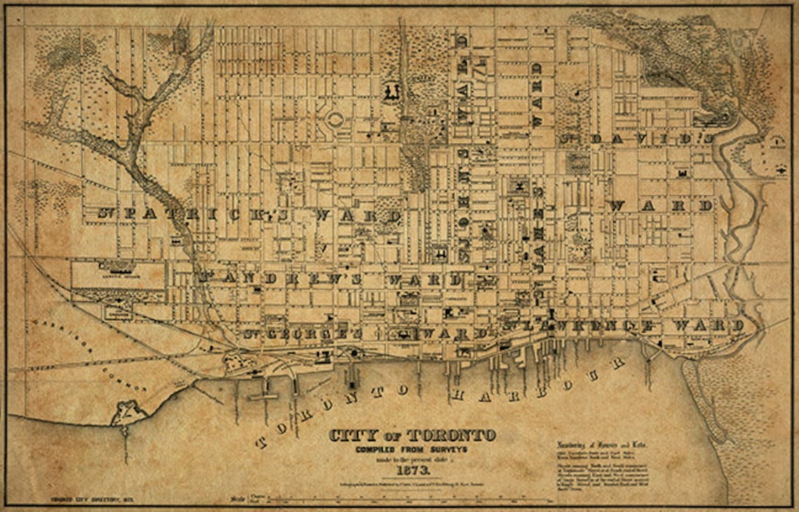 Map of Toronto Ontario Canada in 1886. Restoration Hardware - Etsy