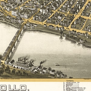 Map of Apollo, Armstrong Co., Pennsylvania, PA 1896. Restoration ...