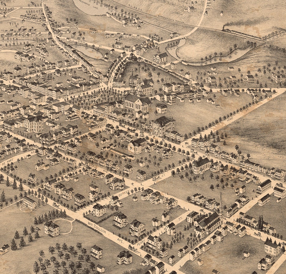 Map of Morristown Morris Co. New Jersey 1876. Vintage - Etsy