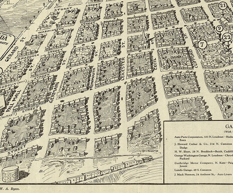 Map of the Winchester, Frederick Co., Virginia Va 1890. Vintage ...
