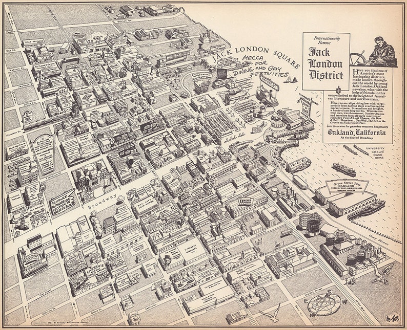 Map of Jack London District, Oakland, Alameda County, California CA ...