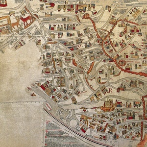 Ebstorf Map Mappa Mundi Medieval European Map of the World by Gervase ...