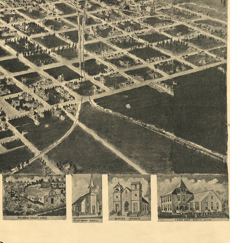 Map of Fitzgerald Georgia. Ben Hill County 1908. Vintage | Etsy