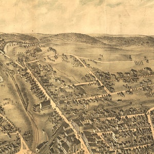 Map of Greenfield, Franklin County. Massachusetts MA 1877. Vintage ...
