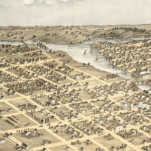 Map of Watertown, Jefferson Co., Wisconsin 1870, WI. Vintage ...