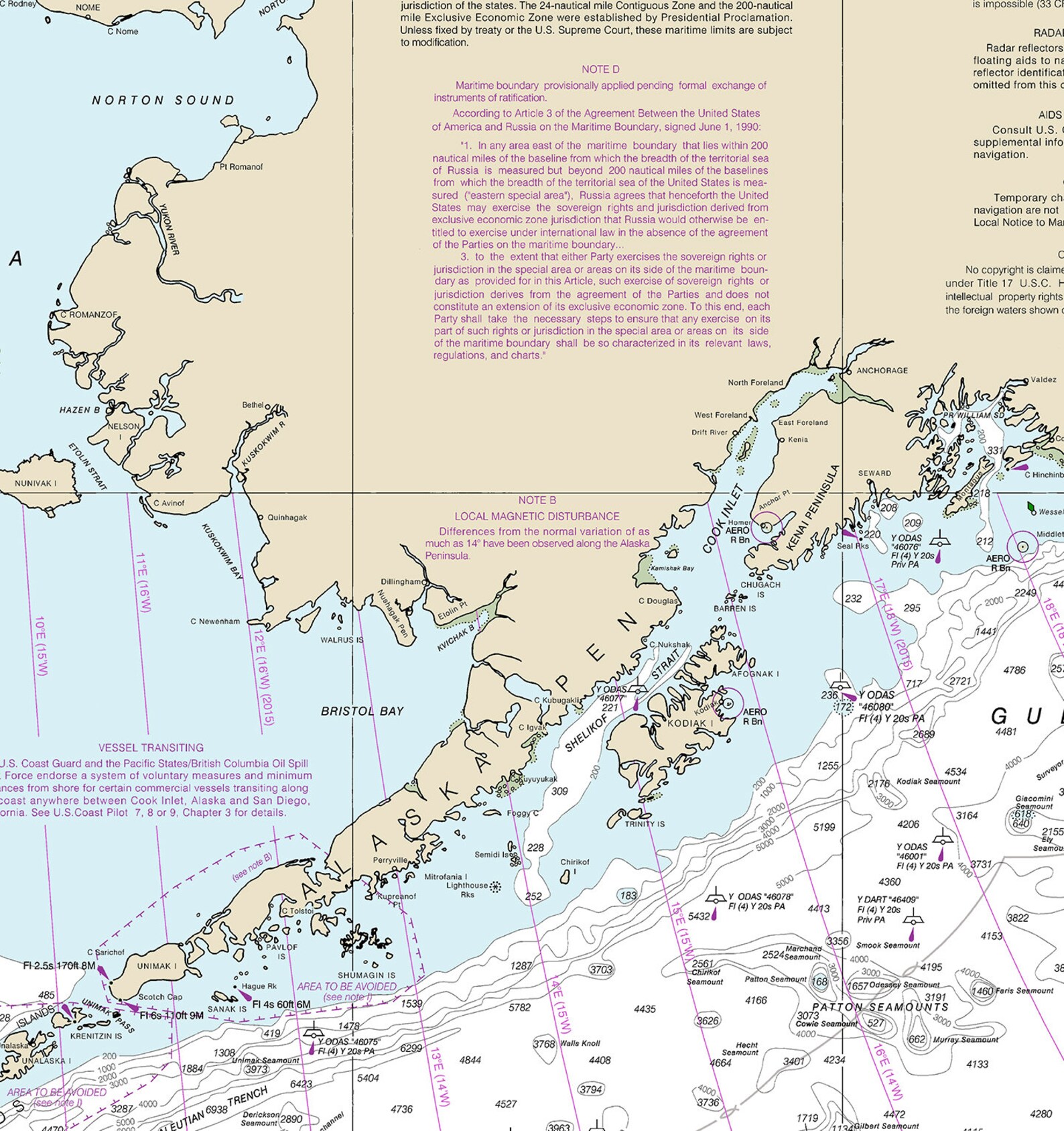 Nautical Charts of North Pacific Ocean Eastern. 50 Bering Sea. Alaska ...