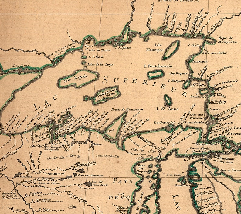 Map of Canada and the United States of North America 1778. Vintage ...
