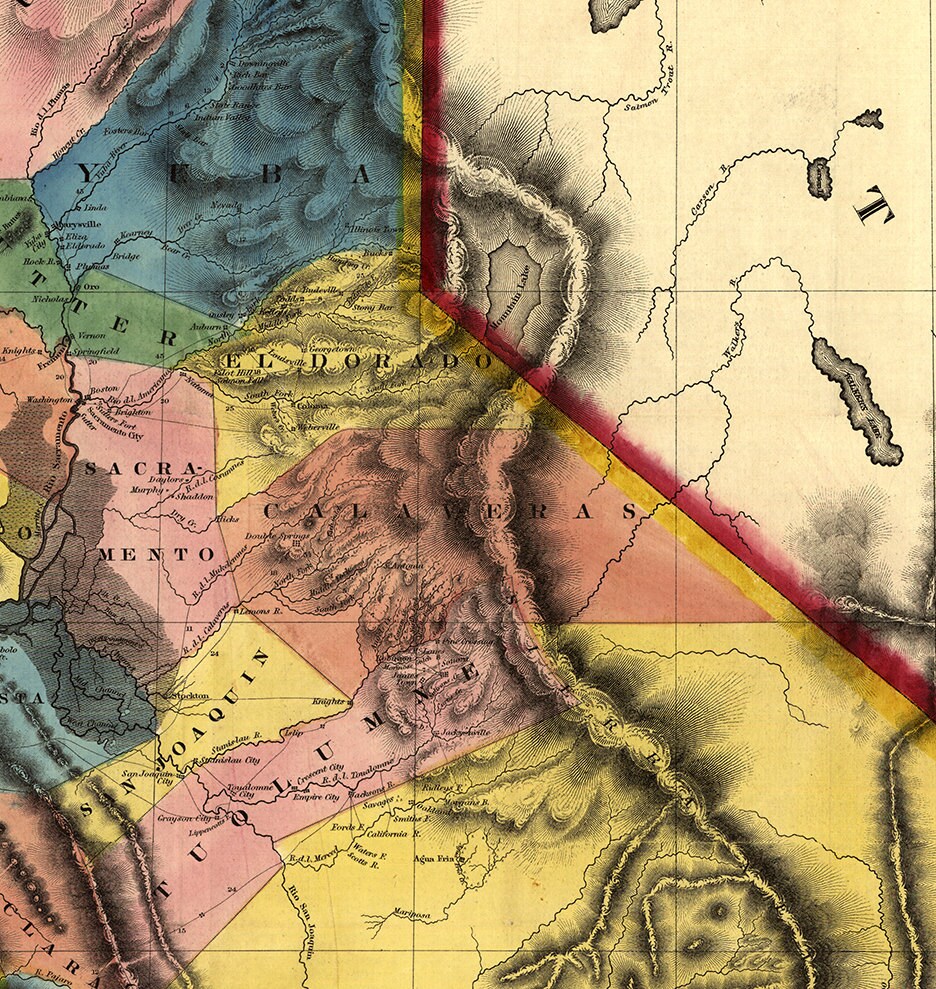 Map of California the Gold Region 1851. Gold Mines and - Etsy