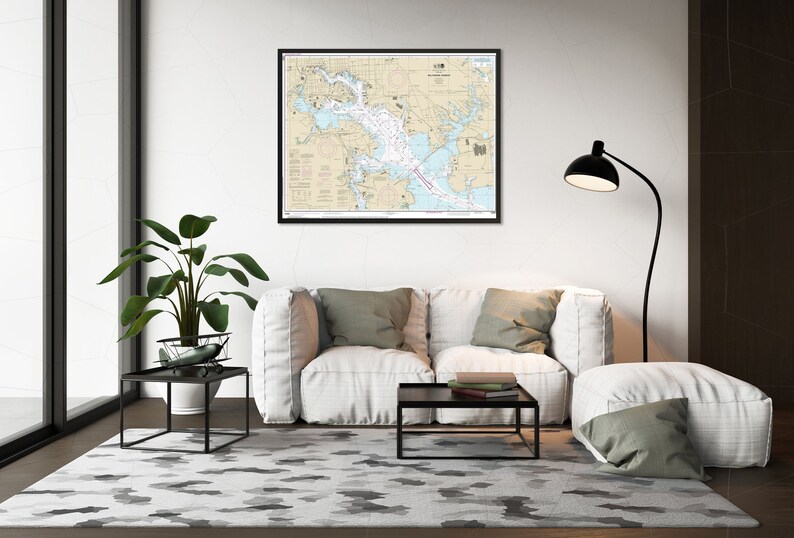 Nautical Charts of Baltimore Harbor Maryland 12281 Patapsco - Etsy