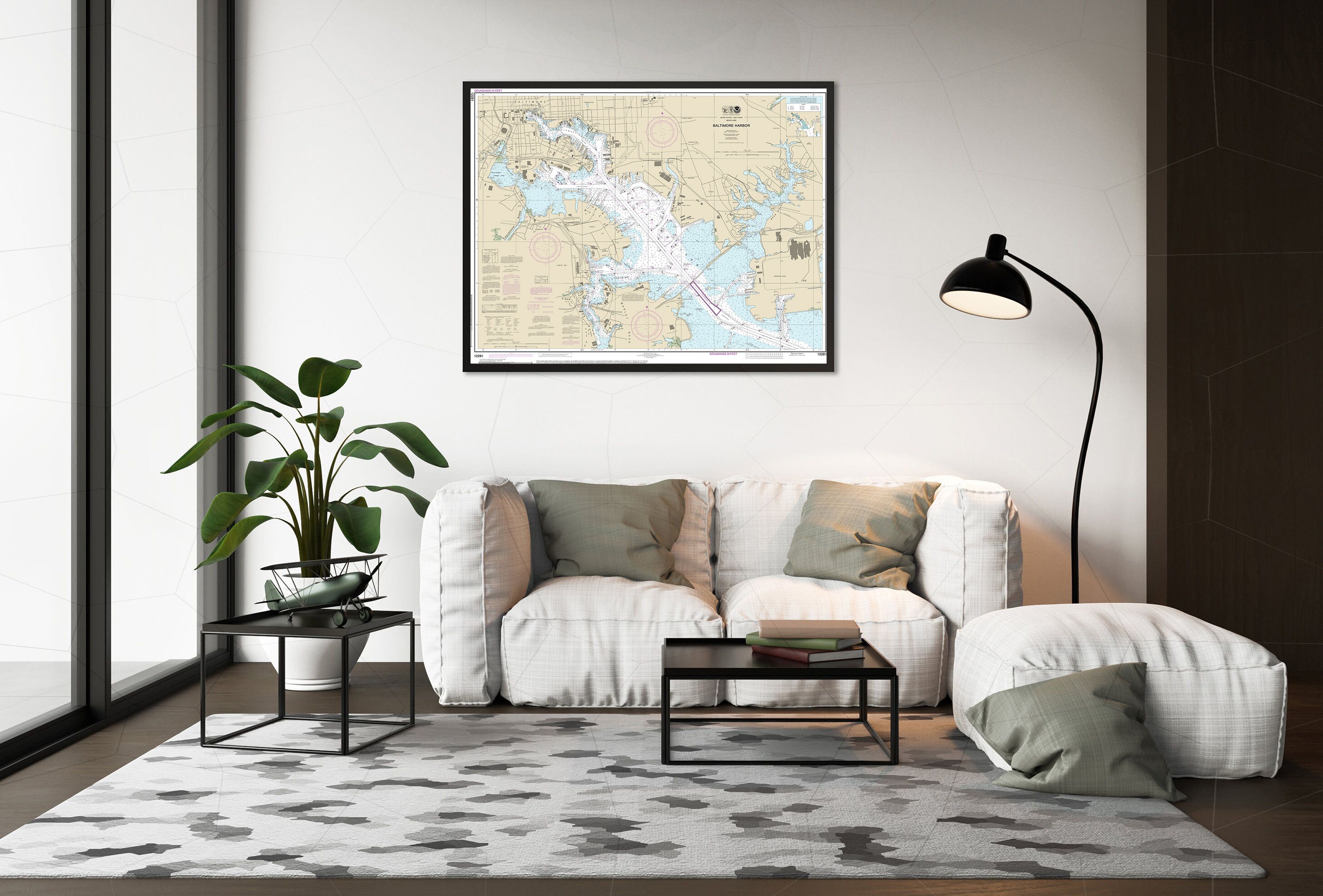 Baltimore Harbor Map – NOAA Nautical Chart 12281 Reproduction ...
