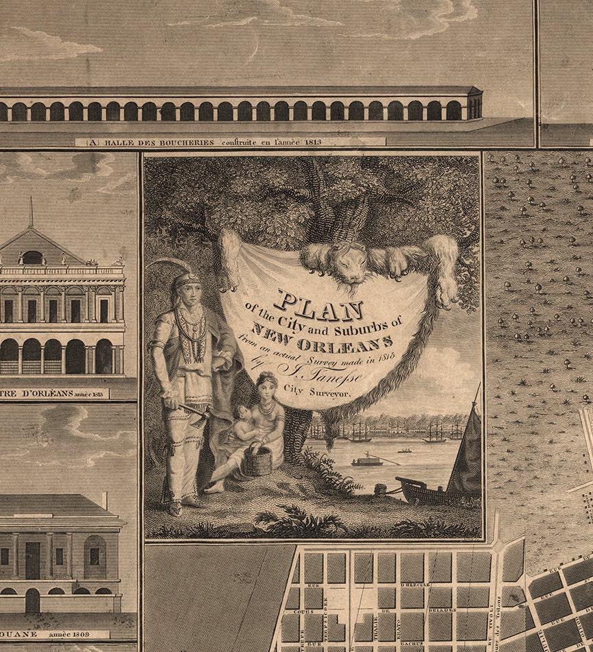 Map of New Orleans, Louisiana 1815: Plan of the City and Suburbs ...